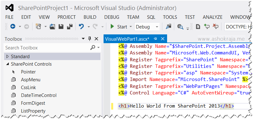 How To Create A New Visual Webpart In Sharepoint 2013 With Visual